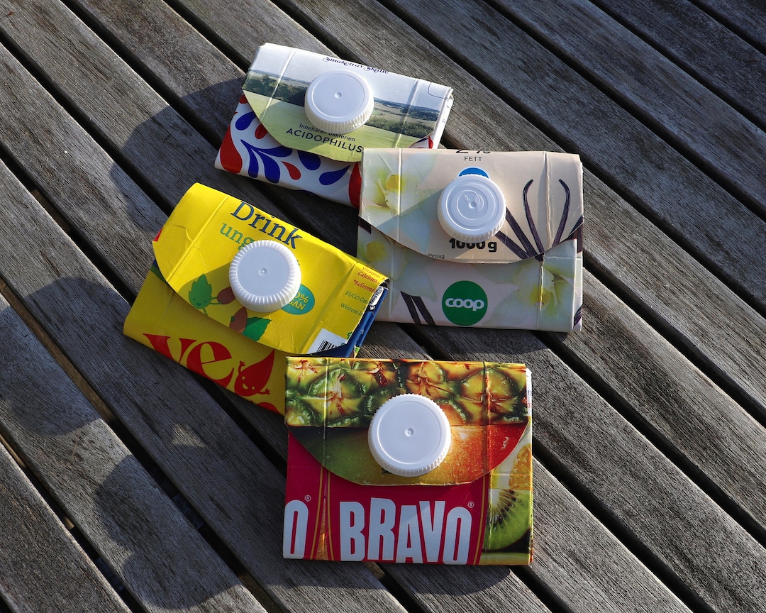 Handmade Wallets Made From Tetrapak Set of 2 Beautiful Drink Carton ...