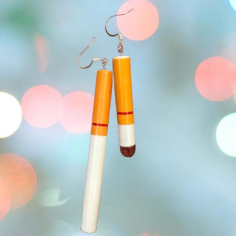 Cigarette Earrings - Etsy Australia
