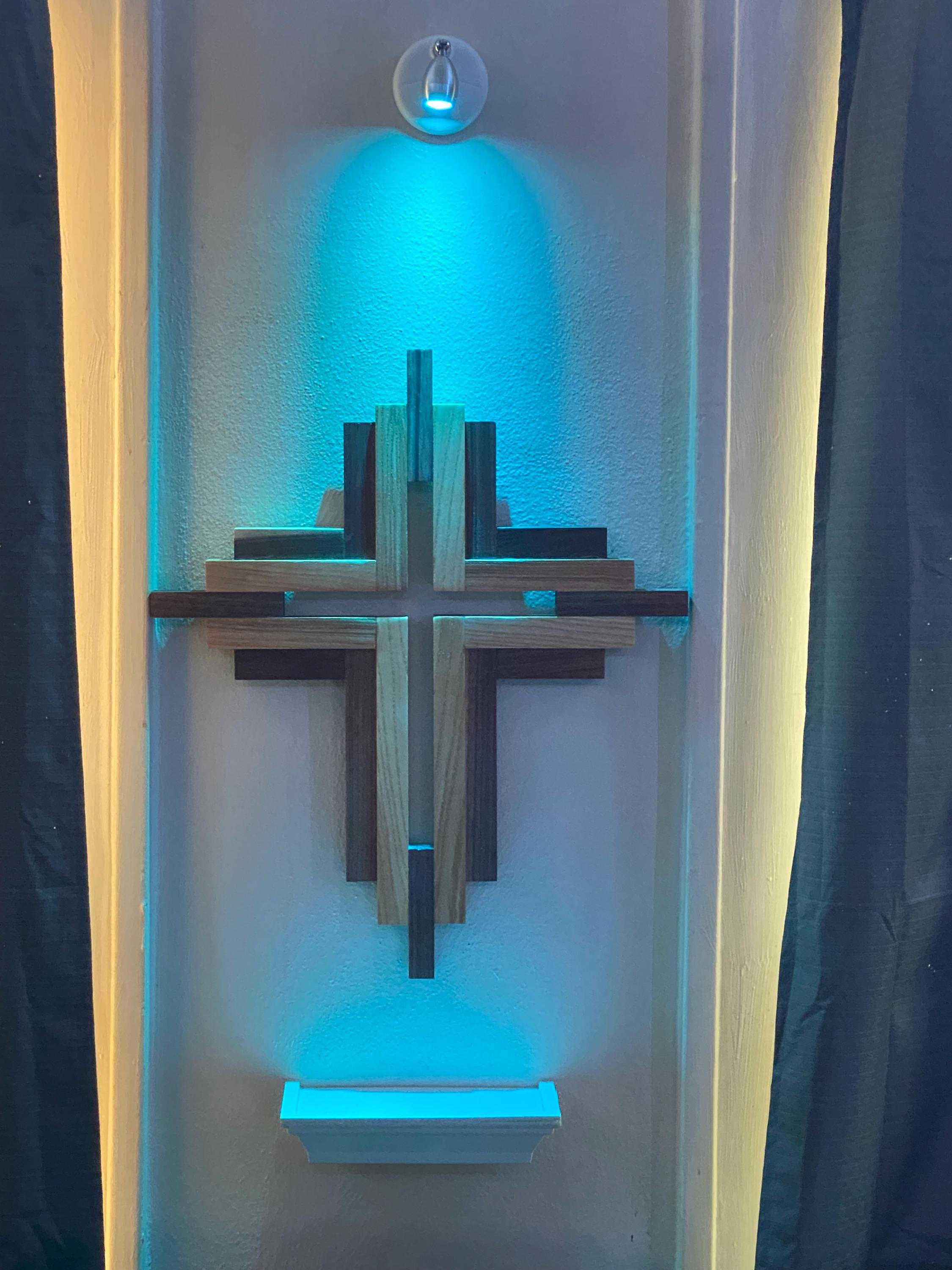 WOODEN CROSS - Made by Hand - SOLID Maple and Black Walnut - 20" X 17 ...