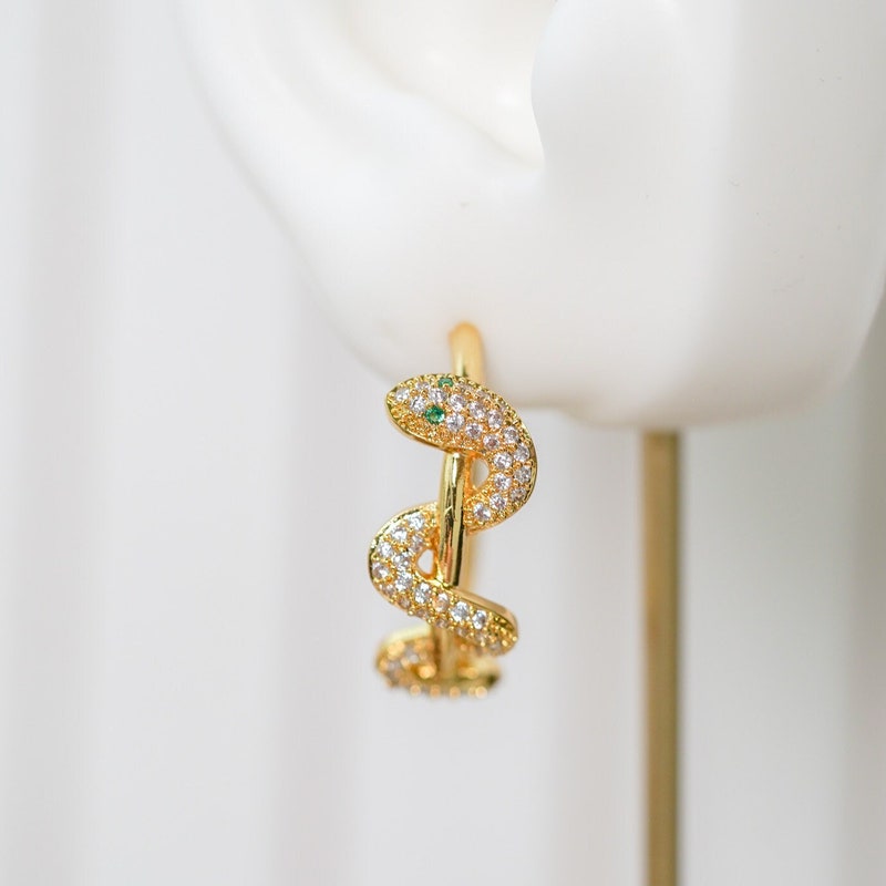 Gold Snake Earrings - Etsy