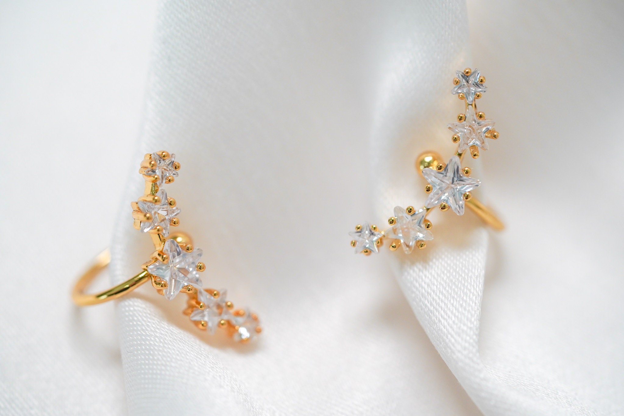 Star Ear Cuff, Ear Cuff No Piercing, Gold Ear Cuff, Star Crystal ...