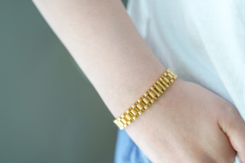 Watch Band Chain Bracelet Mens Bracelet Gold Chain Bracelet - Etsy