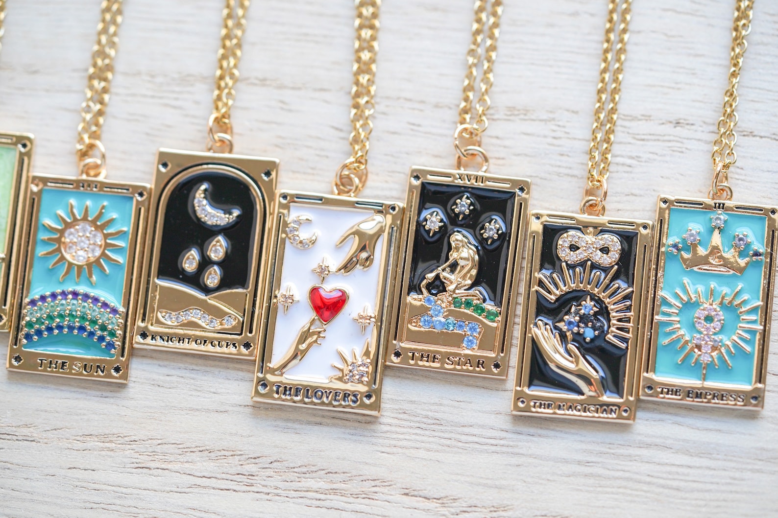 Tarot Card Necklace, Moon Necklace, Tarot Card Jewelry, Pendant ...