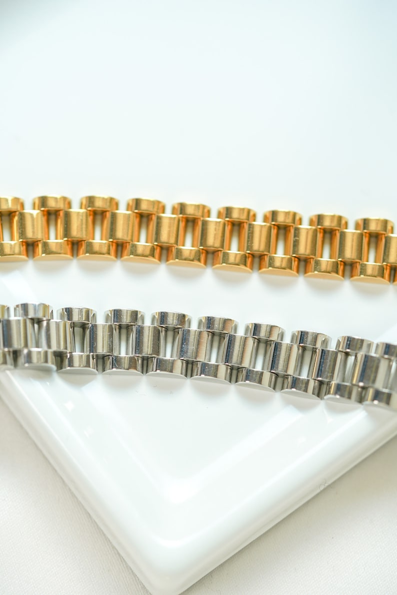 Watch Band Chain Bracelet Mens Bracelet Gold Chain Bracelet - Etsy