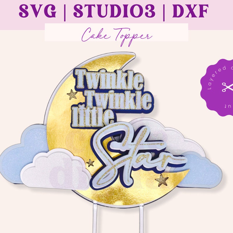 Gold Star Cake Topper - Etsy