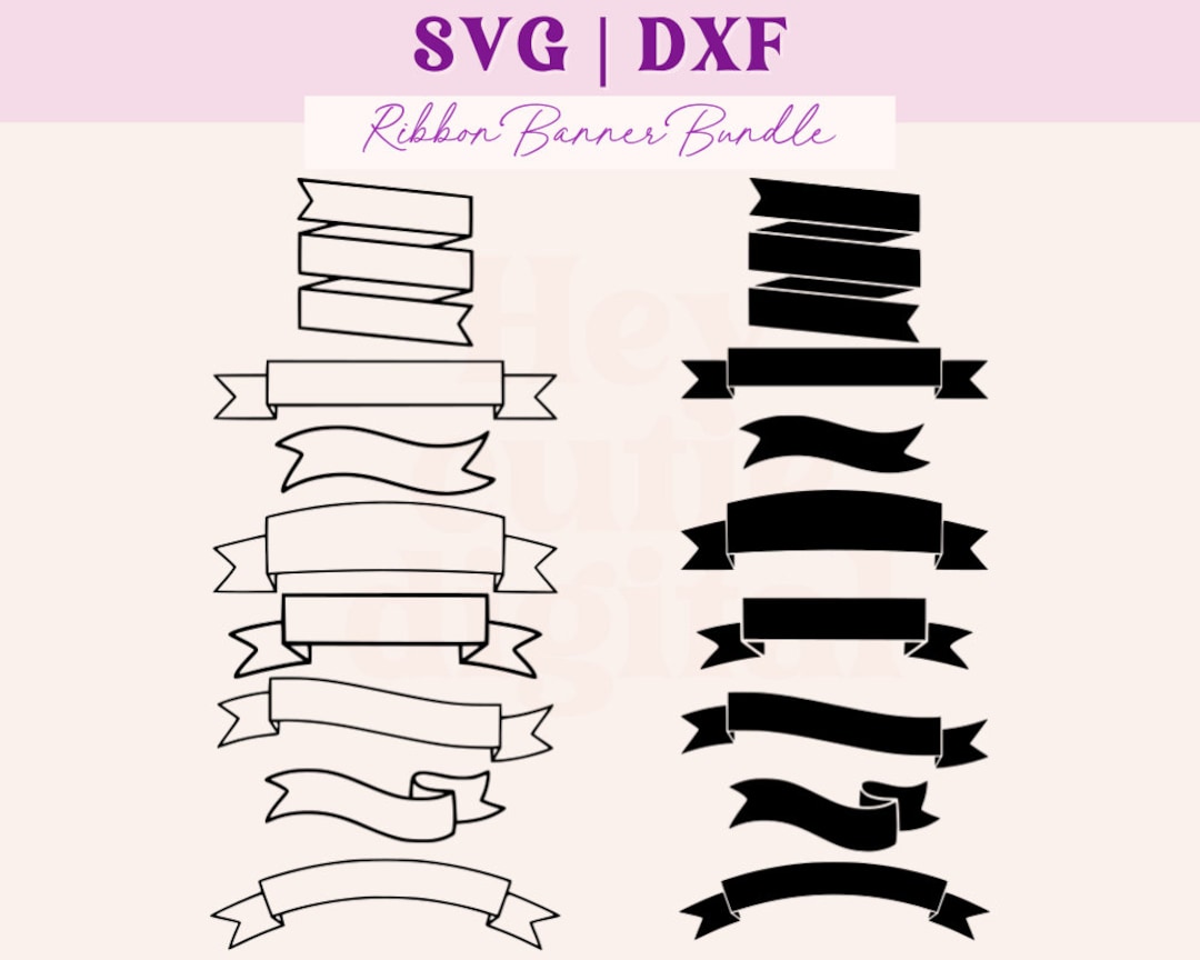 Banner Ribbon Svg Bundle | SVG DXF Cut File | | Cricut and Silhouette ...