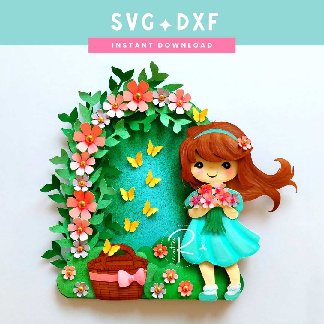 Enchanted Garden Cake Topper SVG: Girly Birthday Theme (digital ...