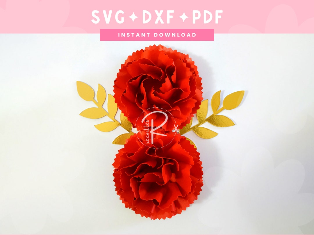 Paper Carnation Template: SVG DXF PDF Cut File (digital Download) - Etsy UK