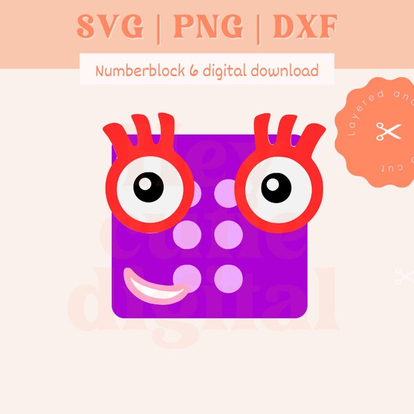 Numberblocks 6 Birthday Png - Etsy