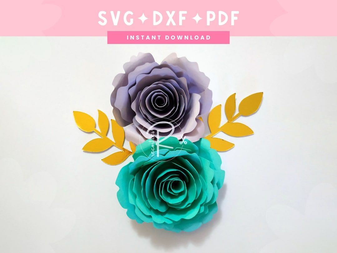 Amanda Spiral Paper Flower Svg Template Digital Download | SVG DXF PDF ...