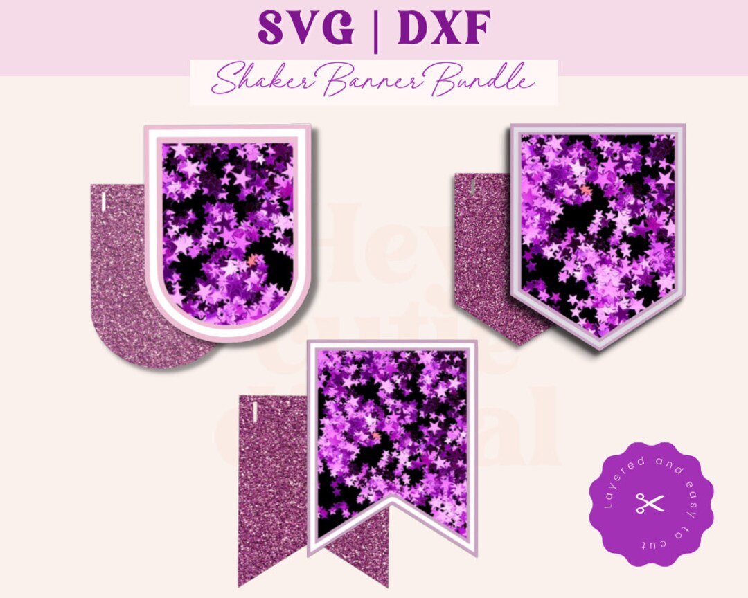 Shaker Banner Bundle SVG | Bunting Cut File | Birthday Banner ...