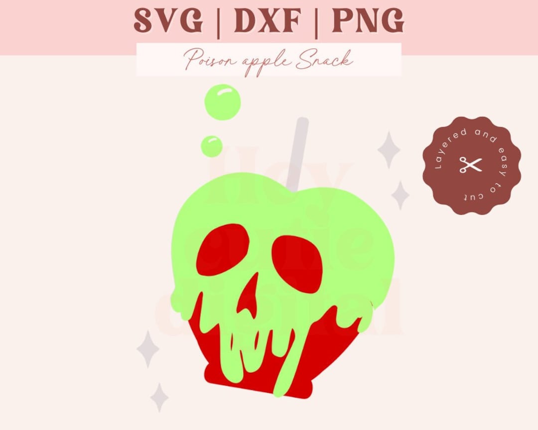 Poison Apple Snack Cut File SVG DXF PNG Files Halloween - Etsy