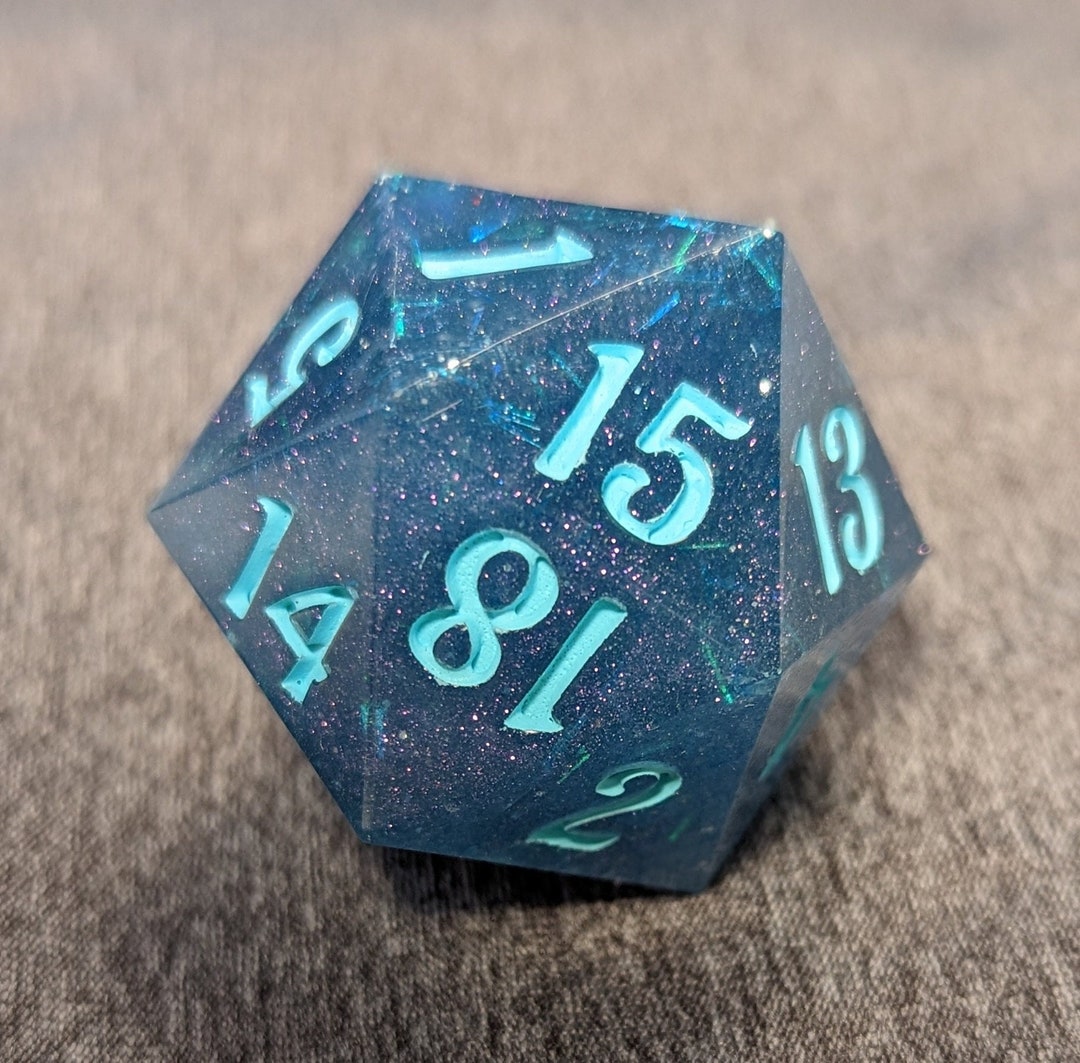 Periwinkle Starlight - Handmade 30mm Jumbo D20 / Sharp Edge Polyhedral ...
