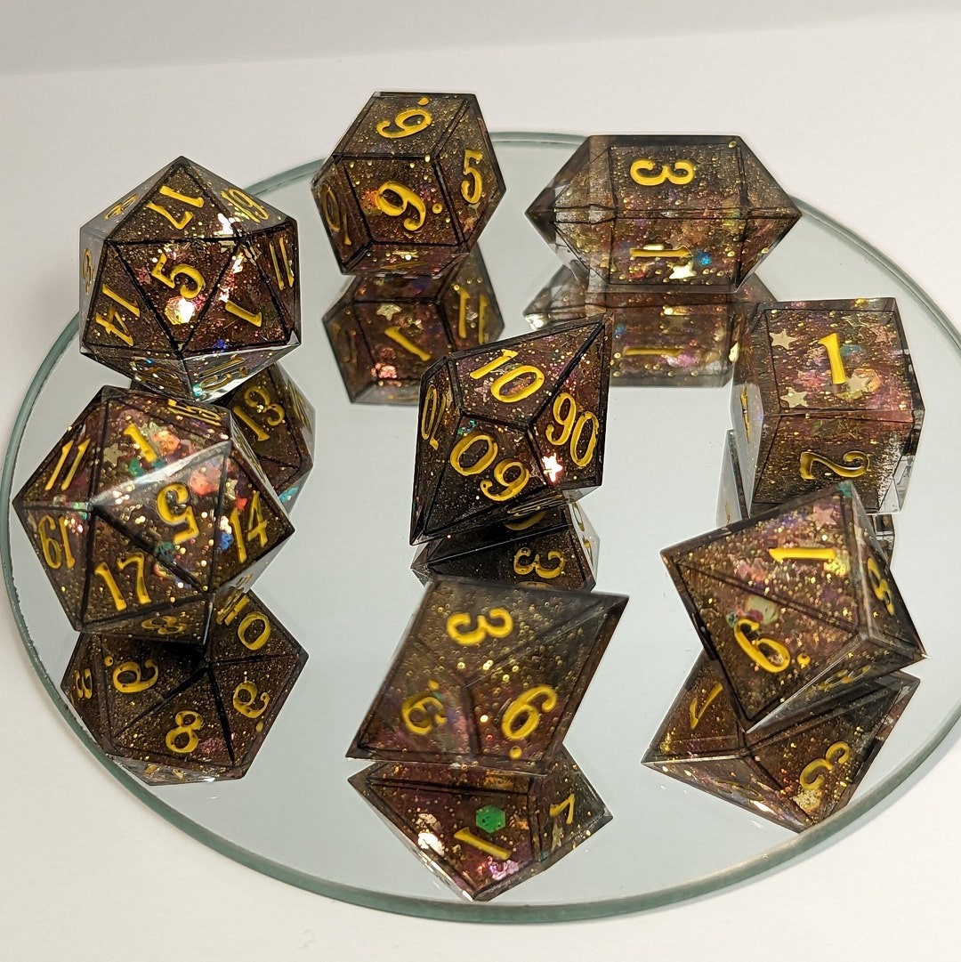 Gilded Cage Handmade 8 Piece Set w/ Two D20s / Sharp Edge - Etsy