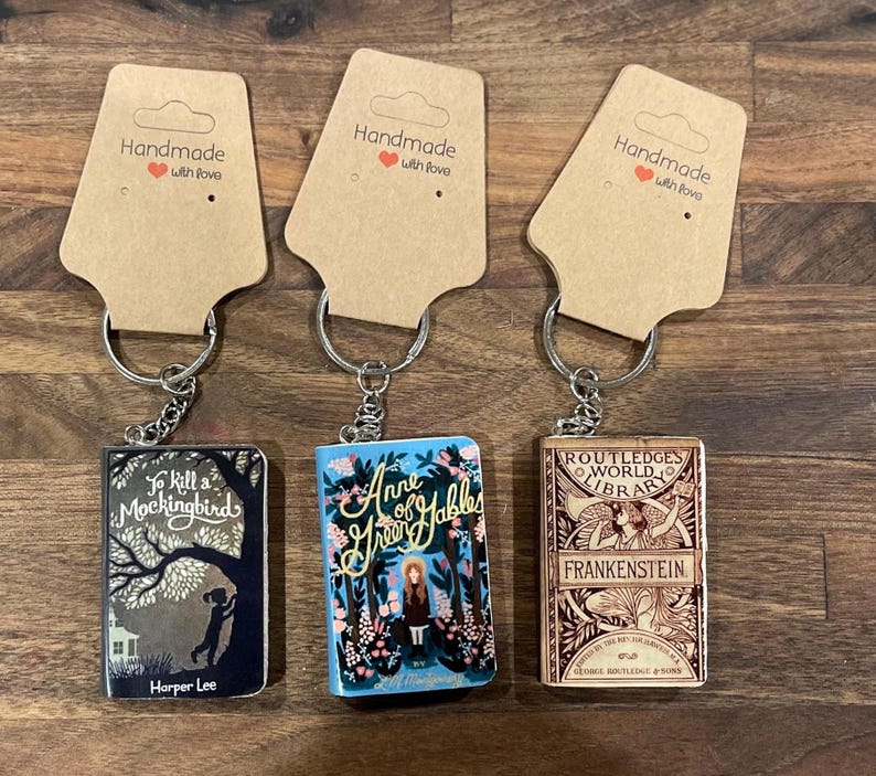 Miniature Book Keychains - Etsy