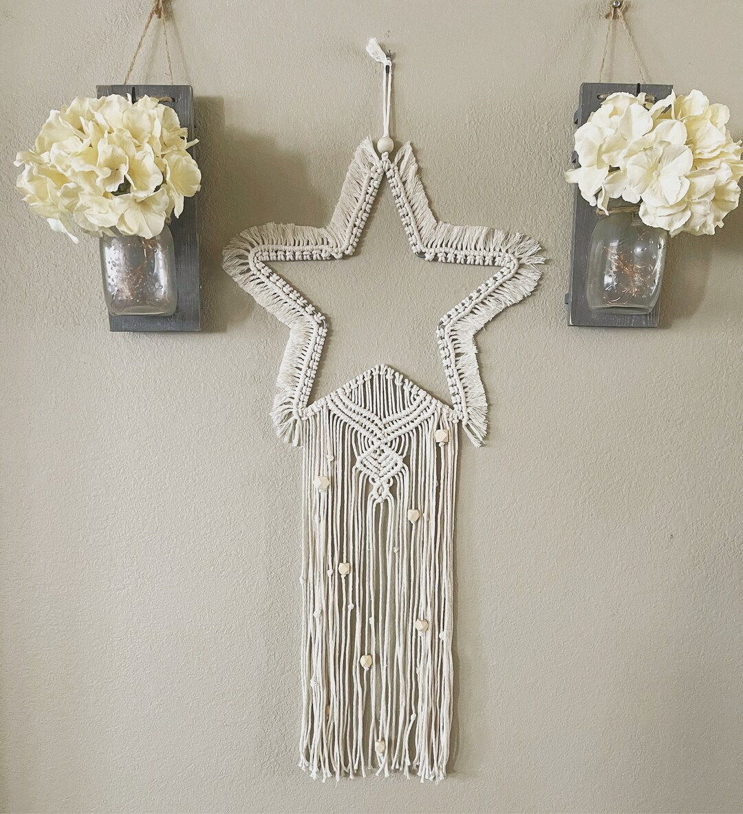 Organic Cotton Macrame Shining Star - Etsy