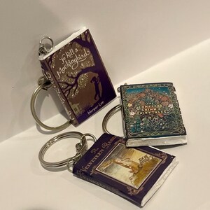 Miniature Book Keychains - Etsy