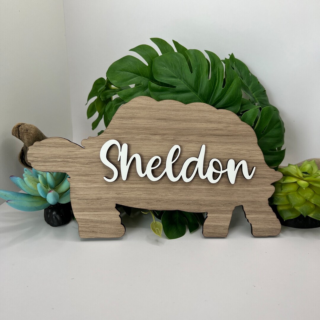 Personalized Tortoise Name Plate, Desert Tortoise, Sulcata Accessories ...