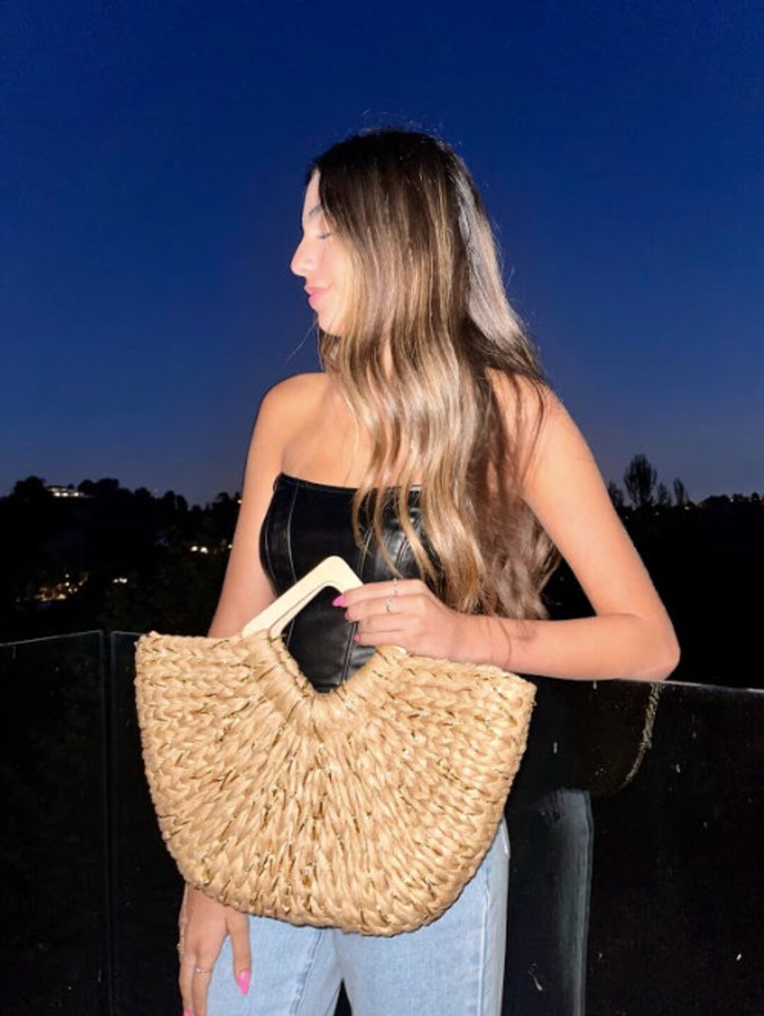 Handmade Gold Straw Bag, Straw Bag, Gold Beach Bag, Luxury Beach Bag ...