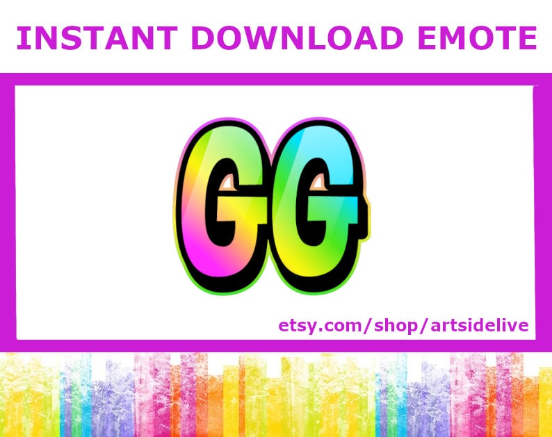 Rainbow GG Twitch Emote - Etsy