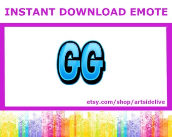 Blue GG Emote for Twitch, Streaming - Etsy