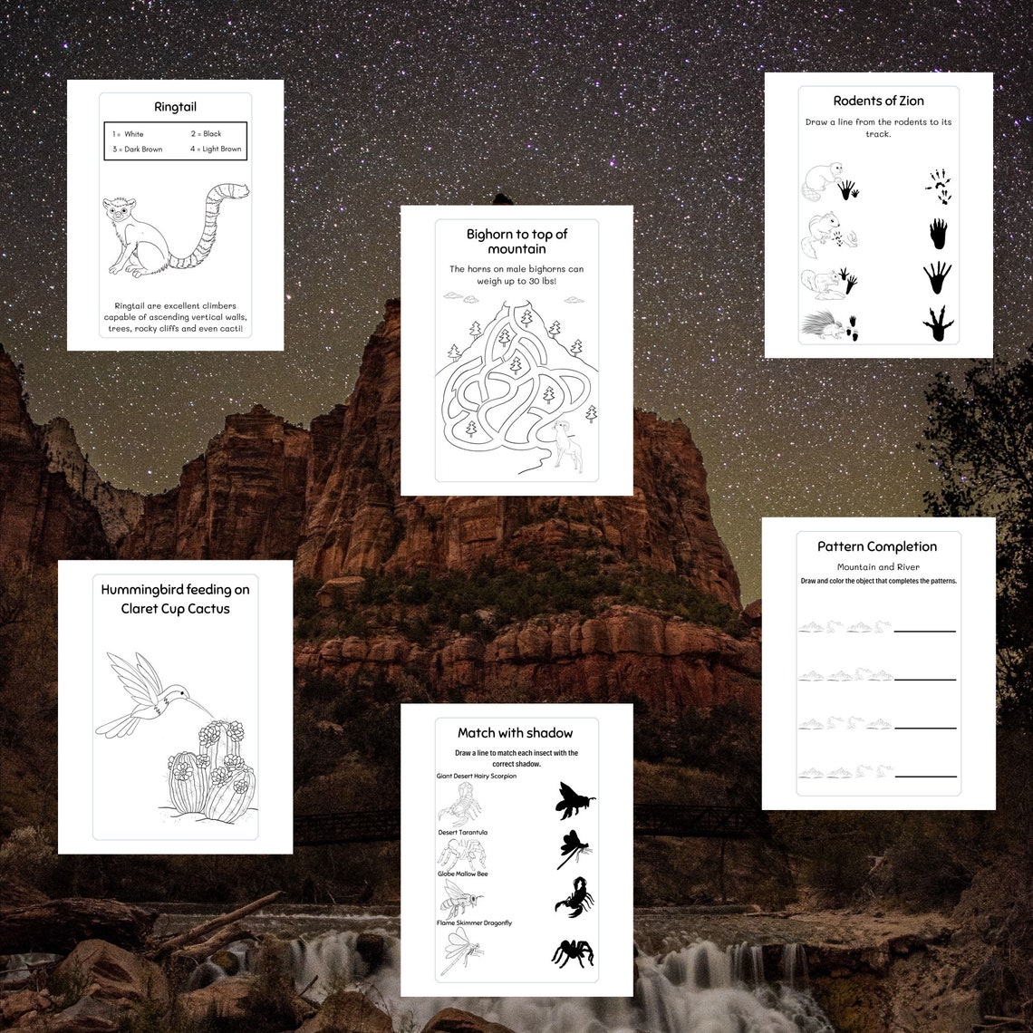 Zion National Park Activity Book for Kids: Puzzles, Mazes, Coloring ...