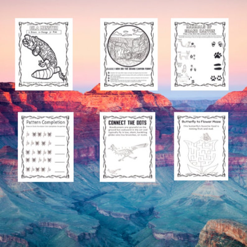Grand Canyon Activity Book for Kids: Puzzles, Mazes, Coloring - Etsy