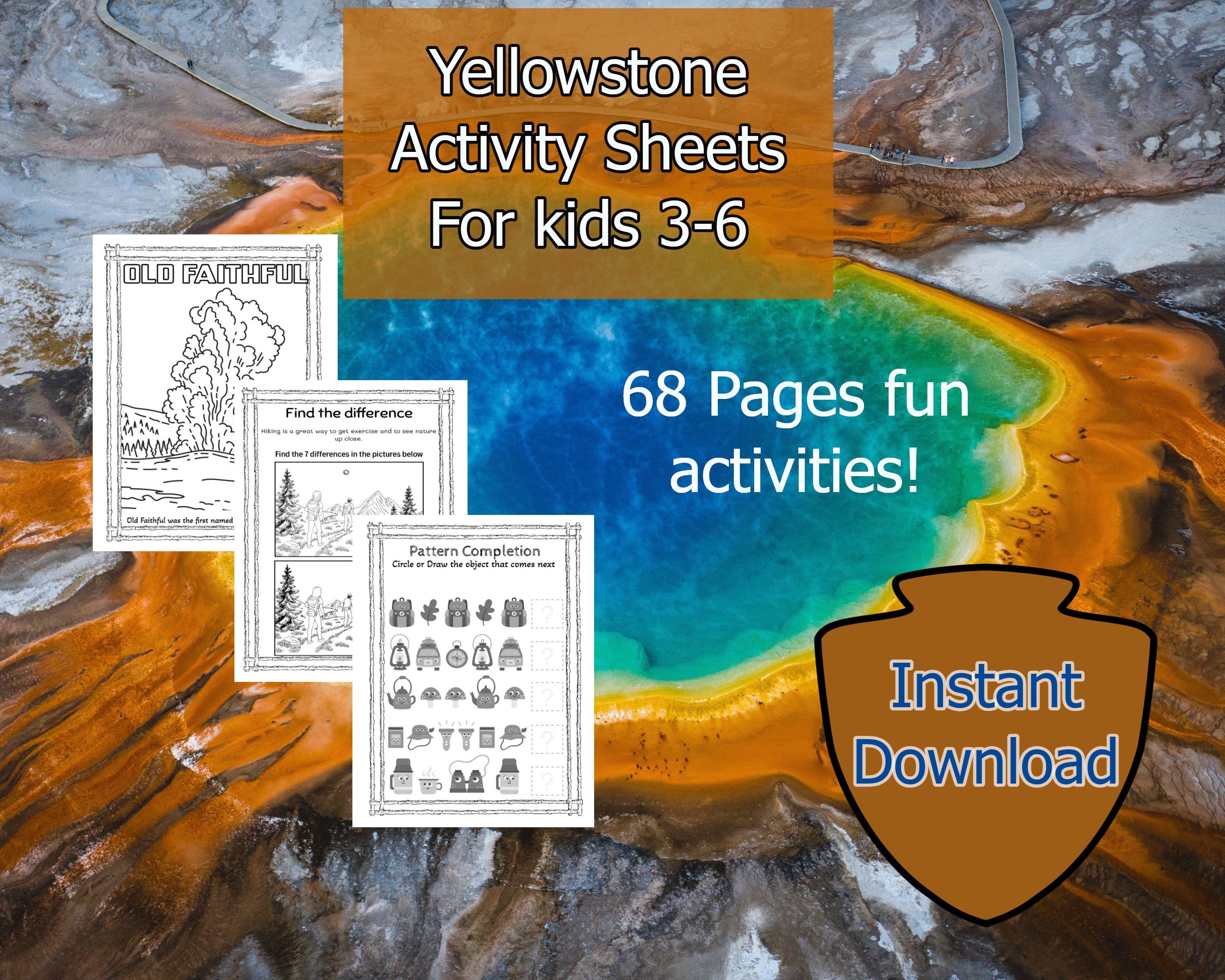 Yellowstone Activity Book for Kids Yellowstone Coloring Book ...