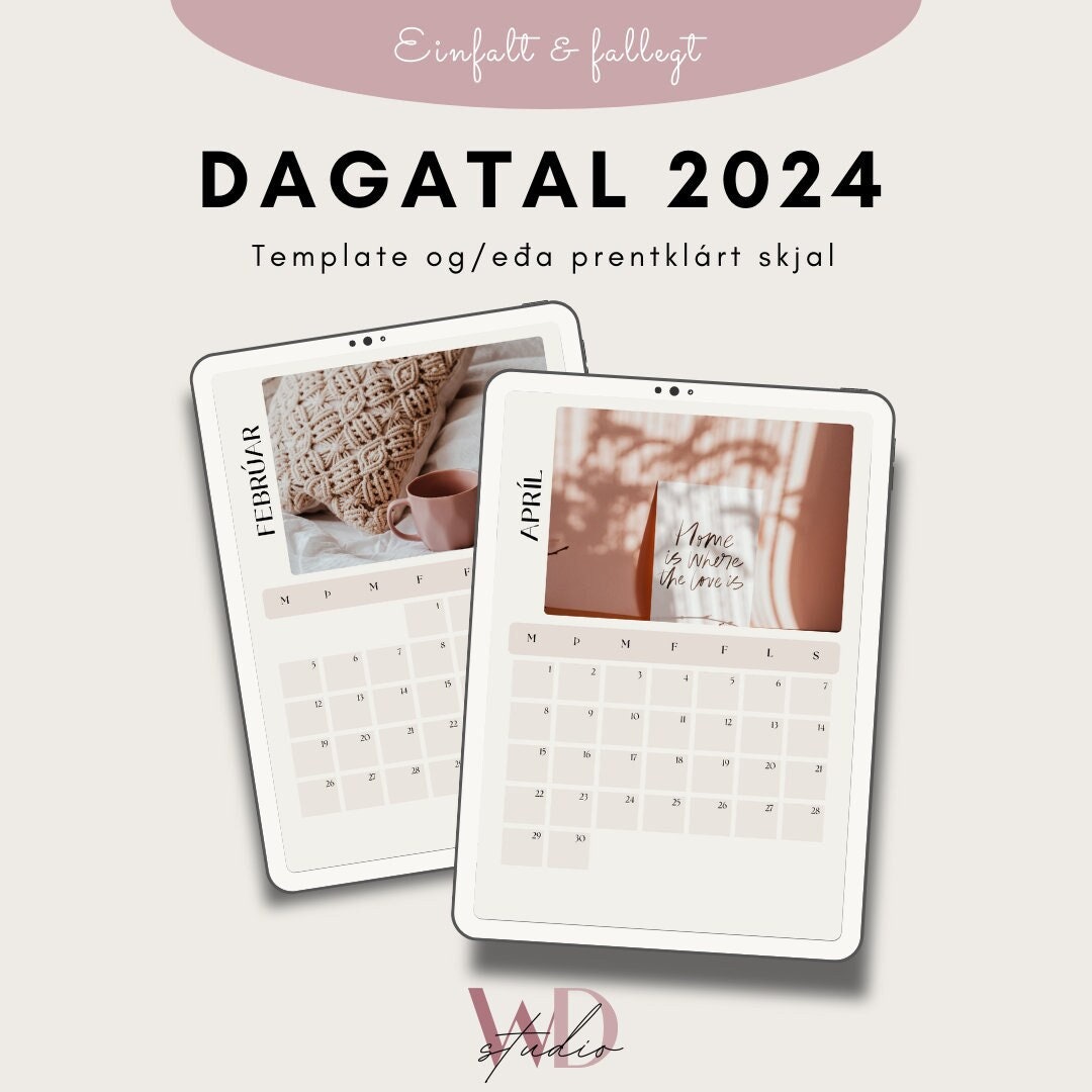 Icelandic Customizable 2024 Photo Calendar, Personalized Christmas ...