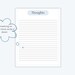 Lined Paper Thoughts Page Printable, Blue Notes Page Printable | A4 and ...