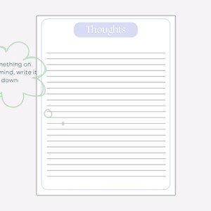 Pastel Lined Thoughts Page Printable, Notes Page Printable | A4 & US ...