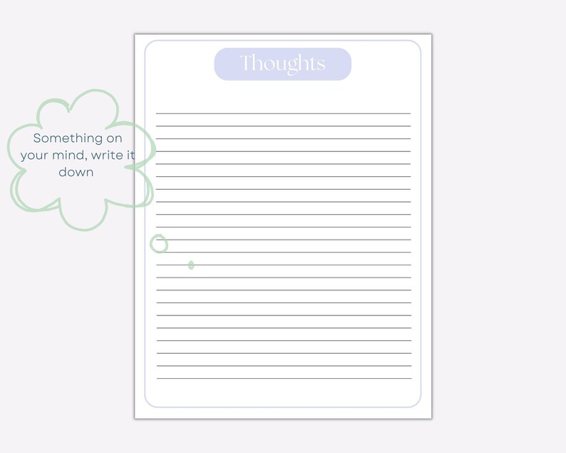 Pastel Lined Thoughts Page Printable, Notes Page Printable | A4 & US ...