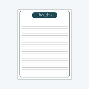 Lined Paper Thoughts Page Printable, Blue Notes Page Printable | A4 and ...