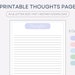 Pastel Lined Thoughts Page Printable, Notes Page Printable | A4 & US ...