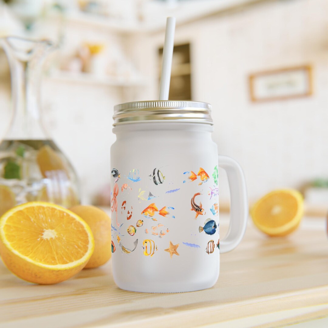 Ocean-themed Mason Jar | Unique Sea Life Drinkware for Beach Lovers ...