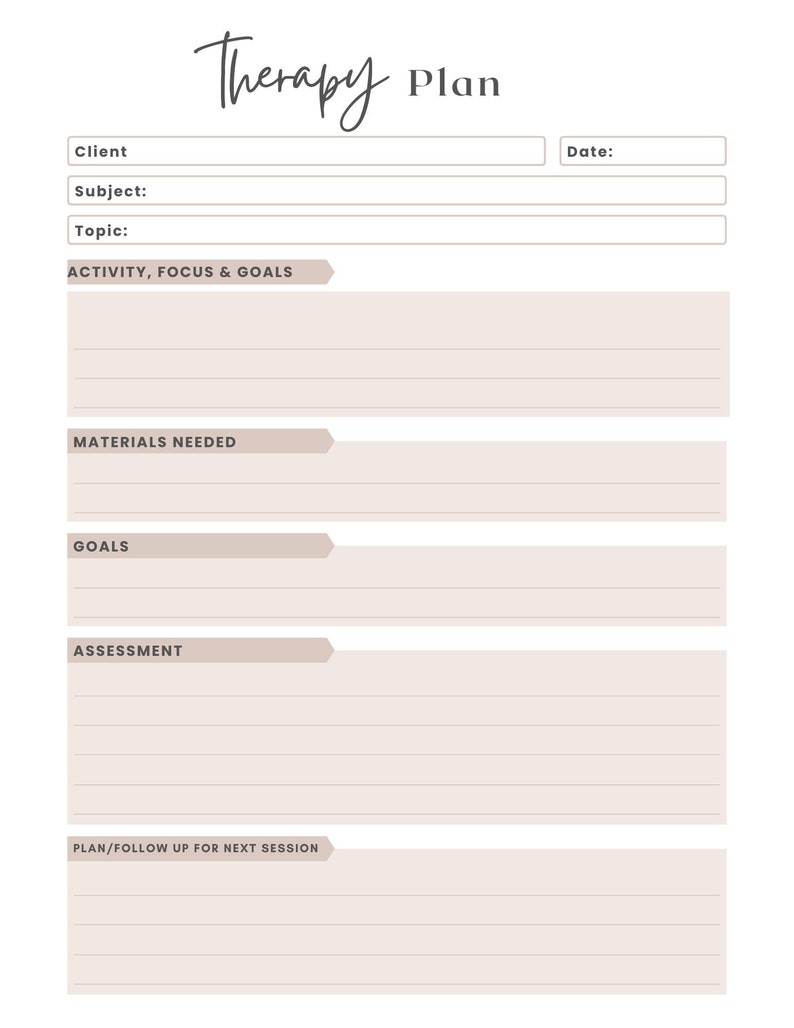 Daily & Weekly Therapy Planner - Etsy