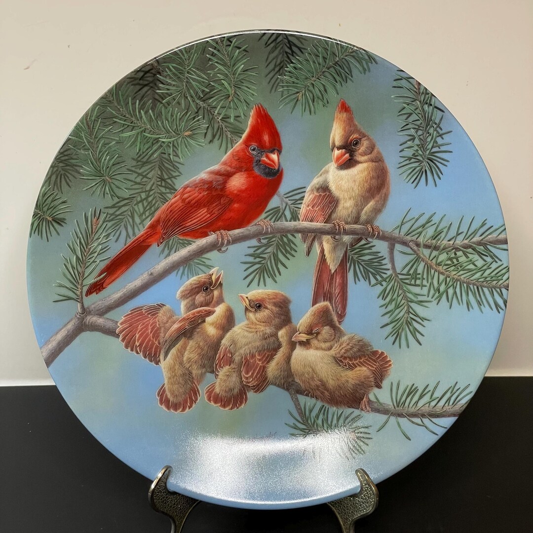 1991 Knowles "the Singing Lesson" First Issue Cardinal Birds ...