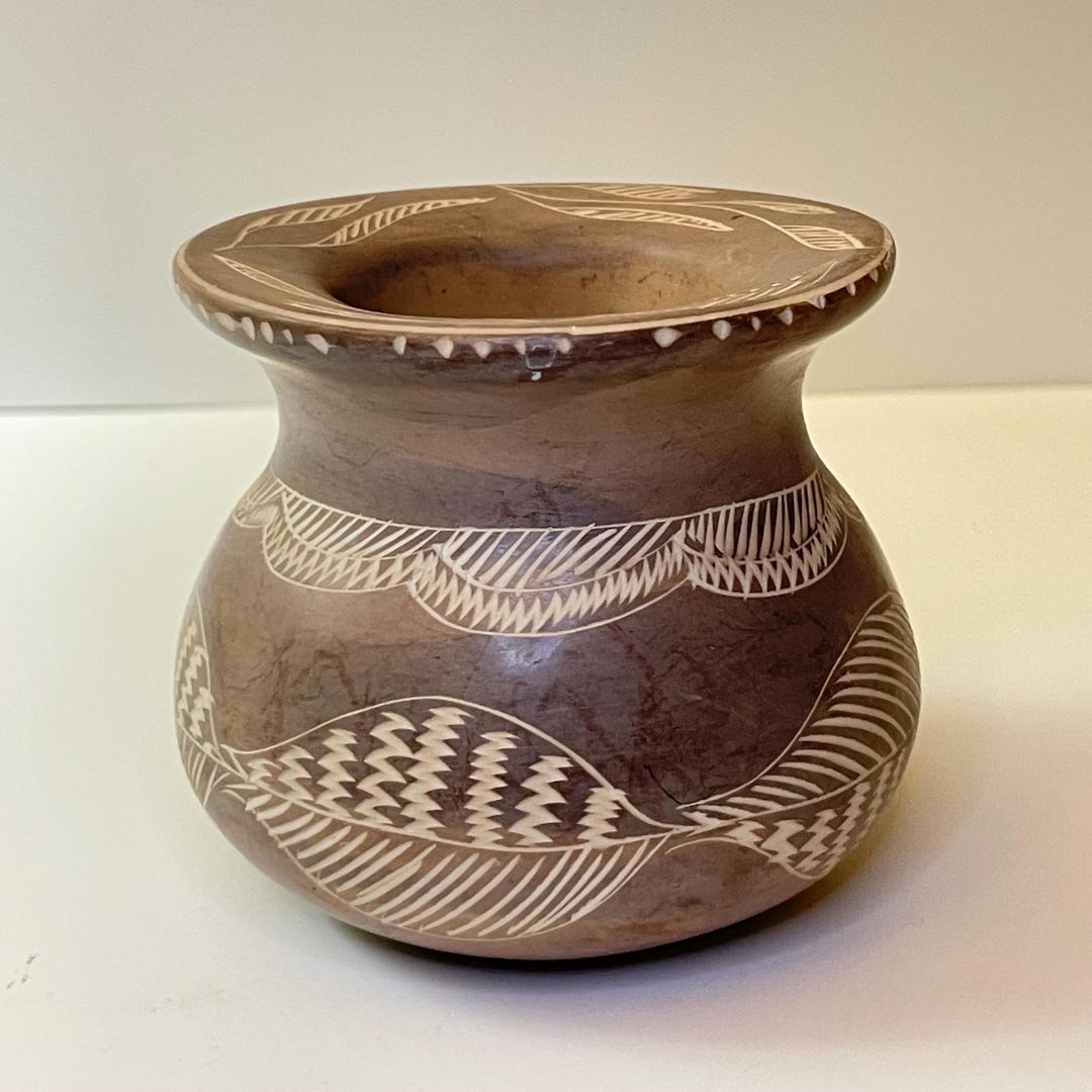 Vintage African Art Hand Carved Soapstone Small Vase Beige - Etsy