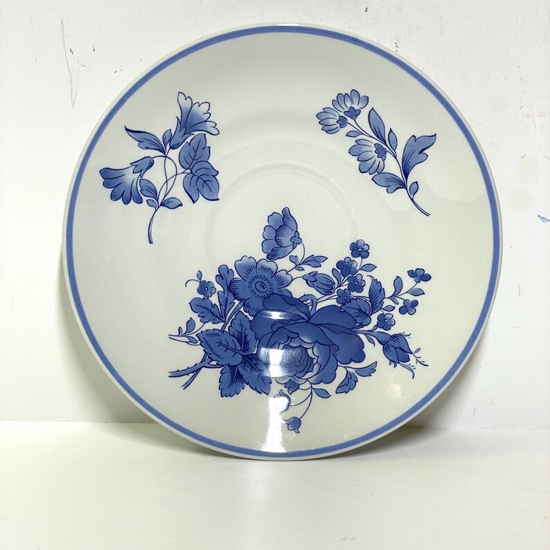 Vintage Spode Rochelle Cup & Saucer Blue and White Floral Design Set of ...