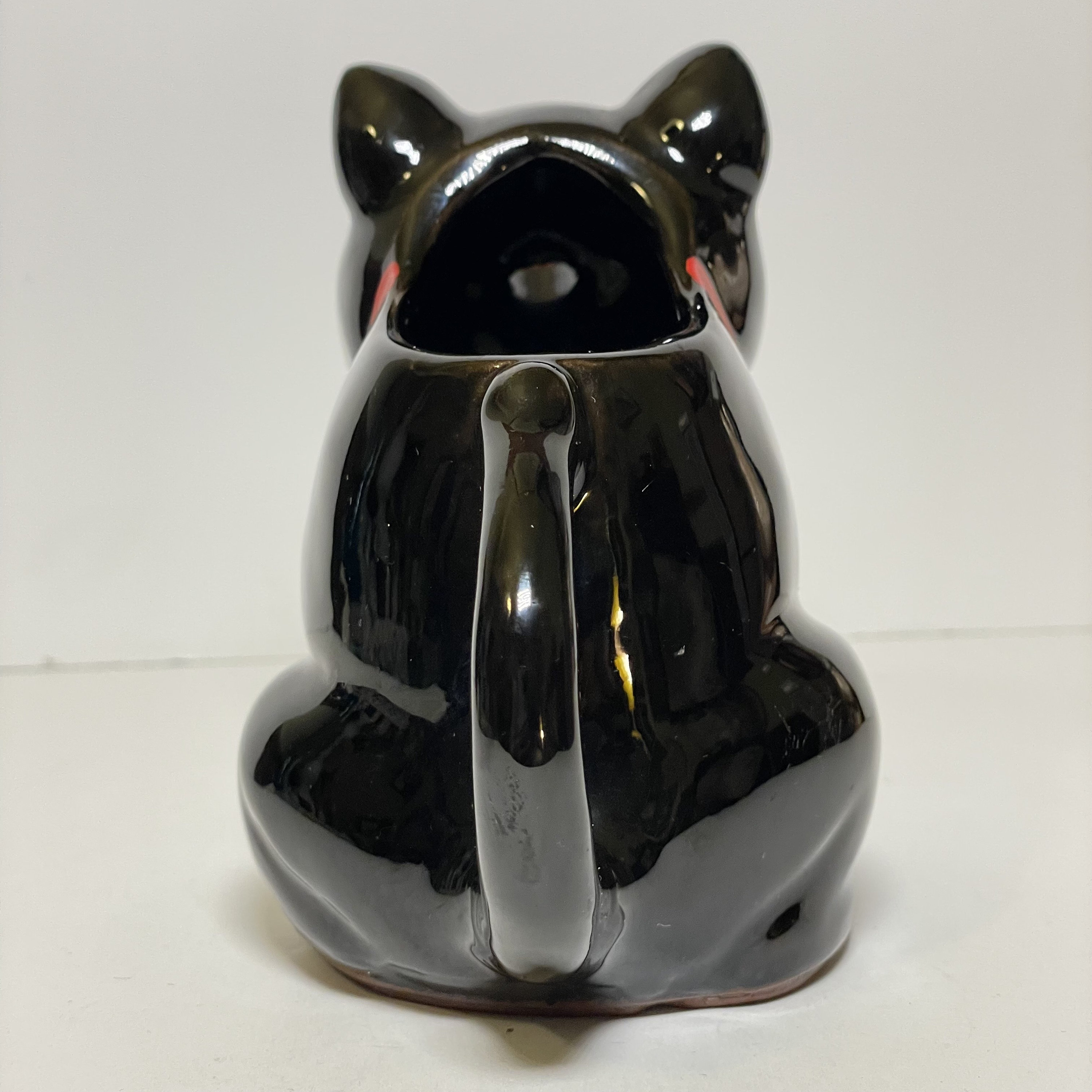 Vintage Redware Black Cat Creamer Figural Small Pitcher - Etsy