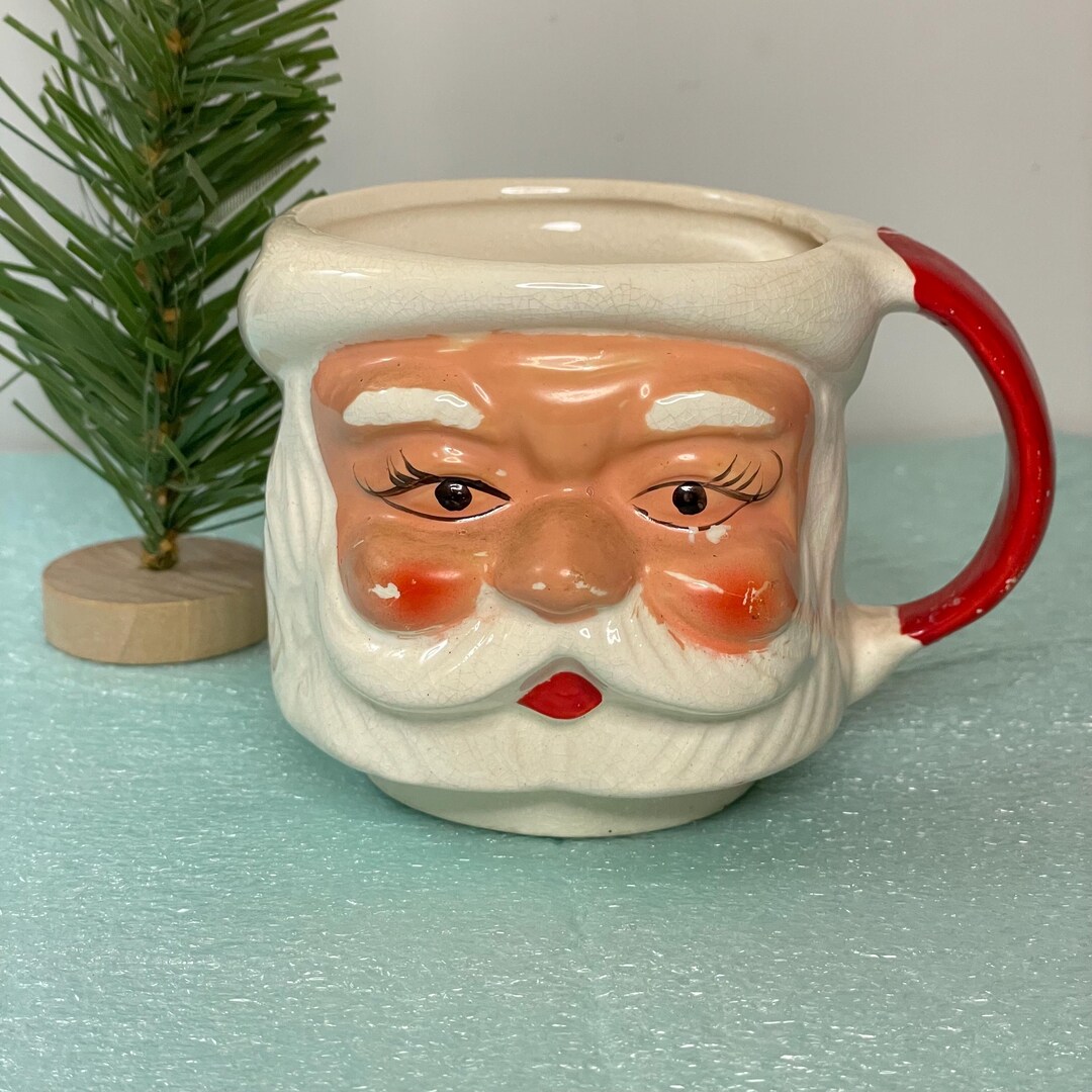 Vintage Santa Shaped Mug Christmas Santa Mug - Etsy
