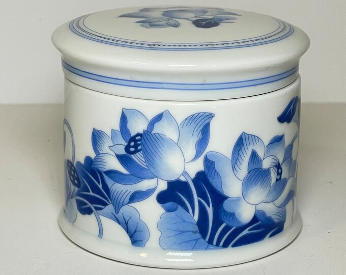 Vintage Estee Lauder Indigo Flower Collection Blue & White Ceramic ...