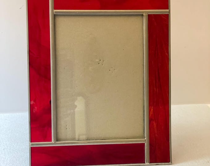 Vintage Red Stained Glass Picture Frame Home Decor - Etsy