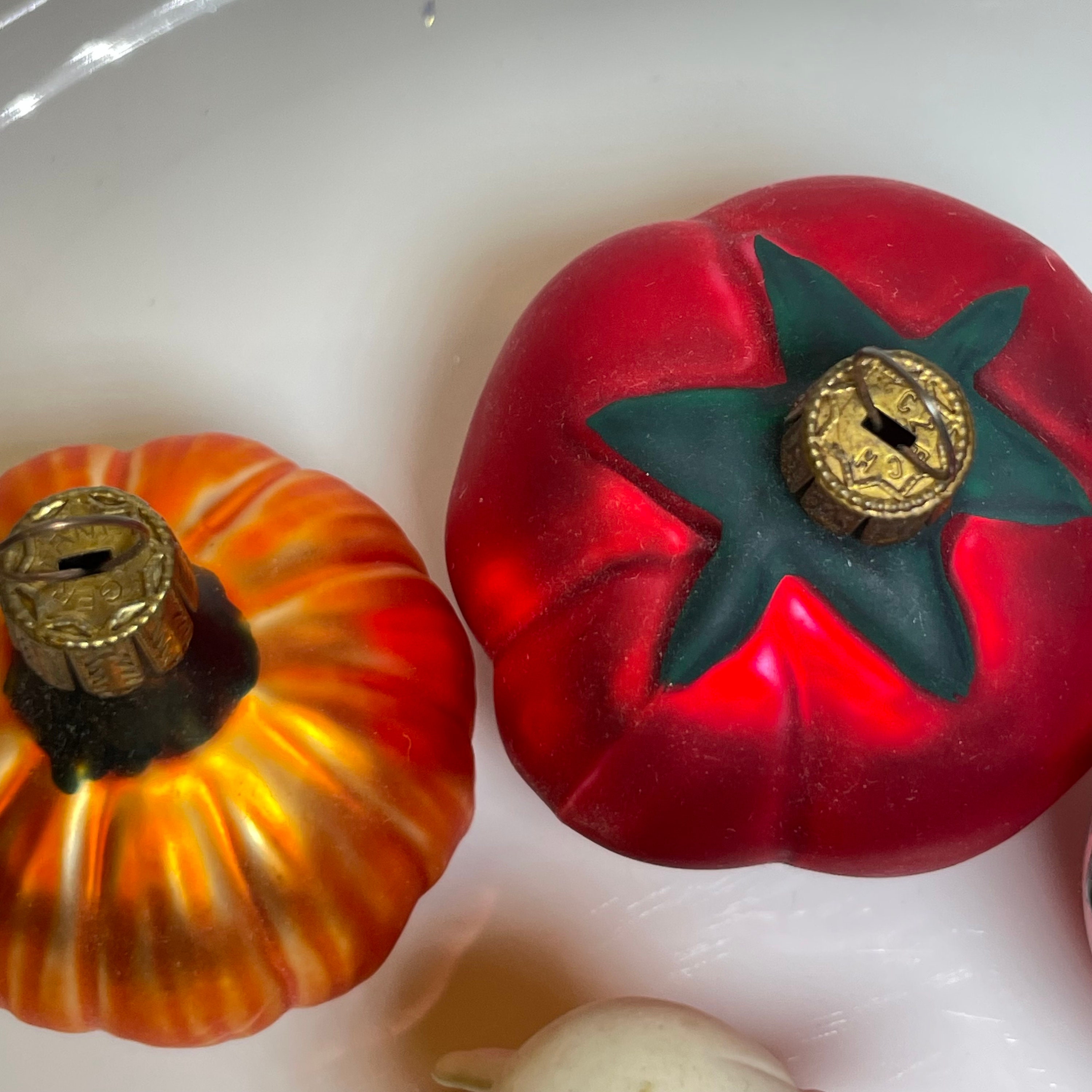 Vintage Mercury Glass Ornaments Fruit And Vegtables Germany And Czech Glass Etsy