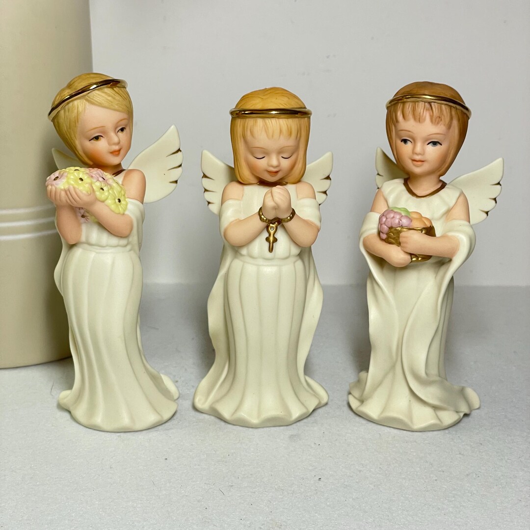 Home Interiors Set of Three Angels, Praying Porcelain Figurines - Etsy