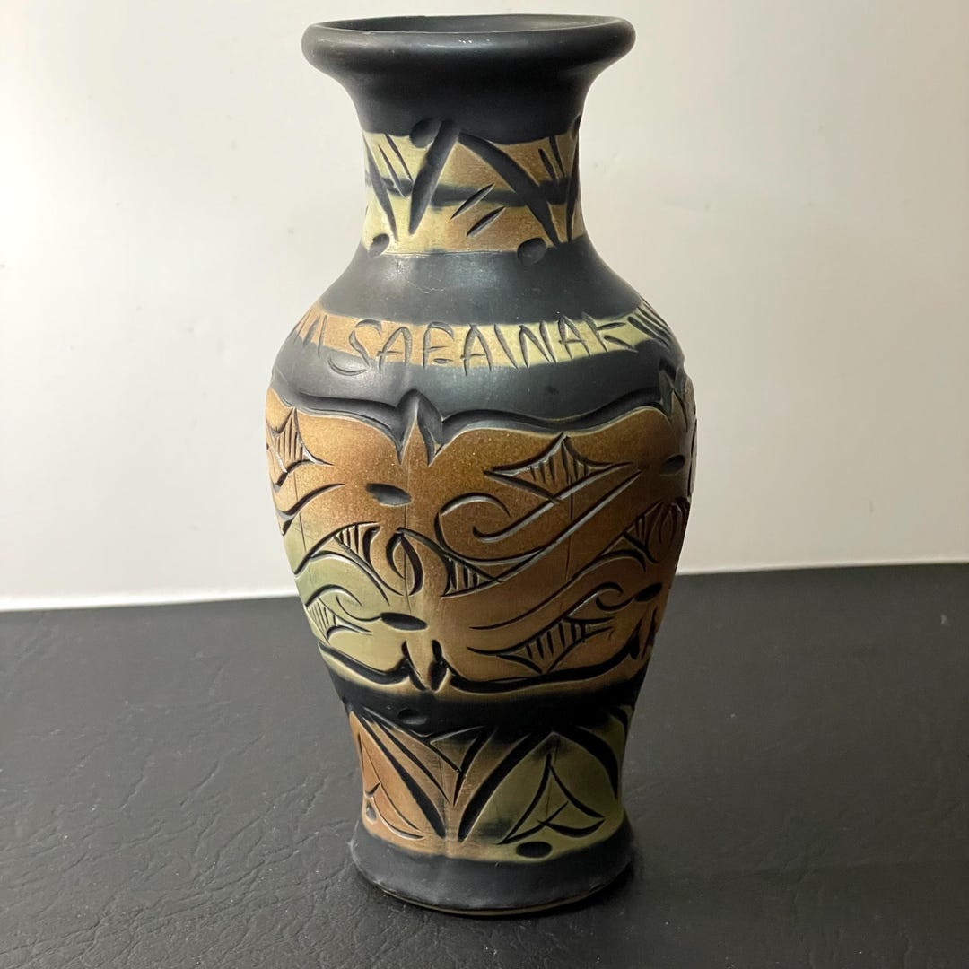 Vintage Art Pottery Sarawak Malaysia Ceramic Vase - Etsy