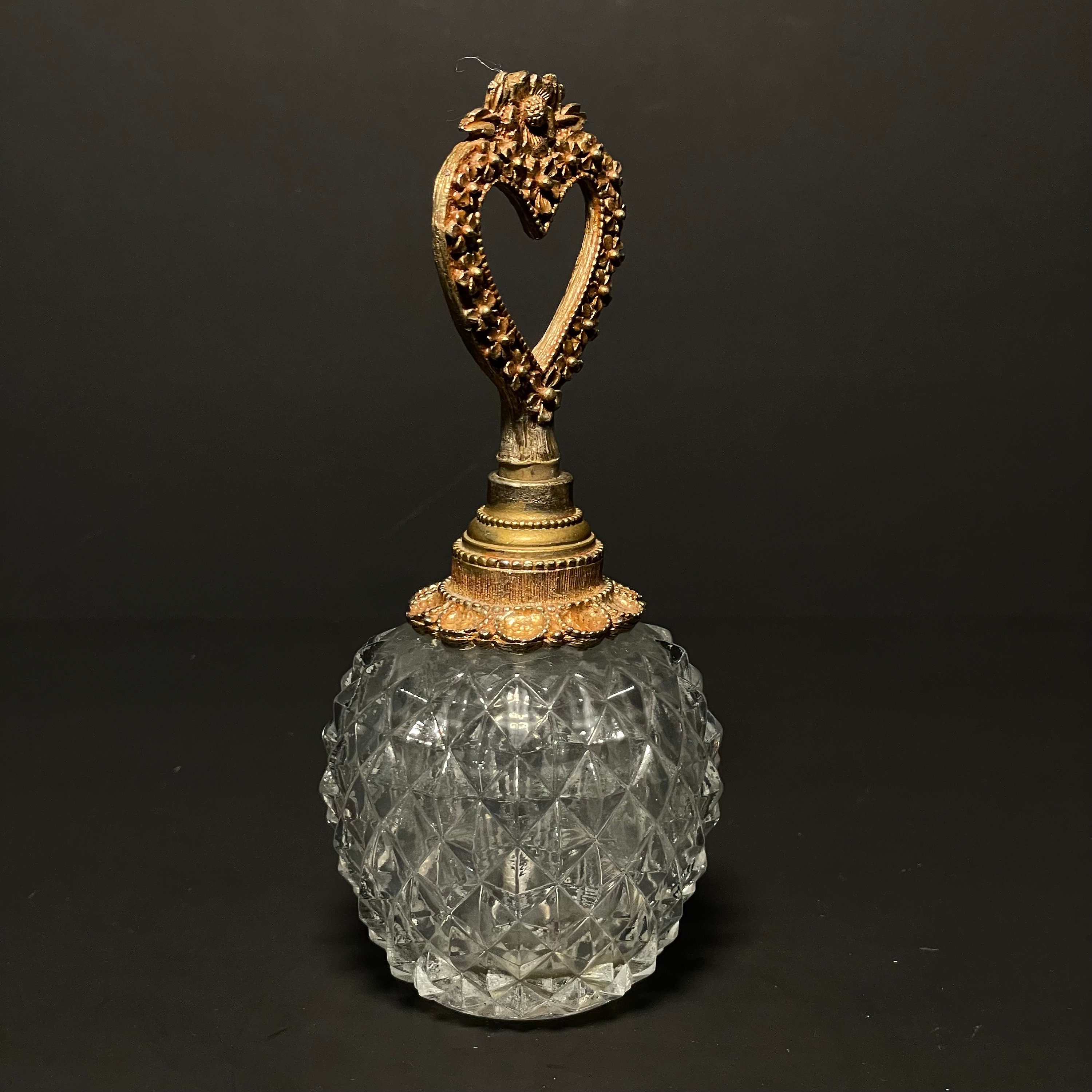 Vintage Matson Gilt Gold Ormolu Rose Perfume Cut Glass Bottle - Etsy