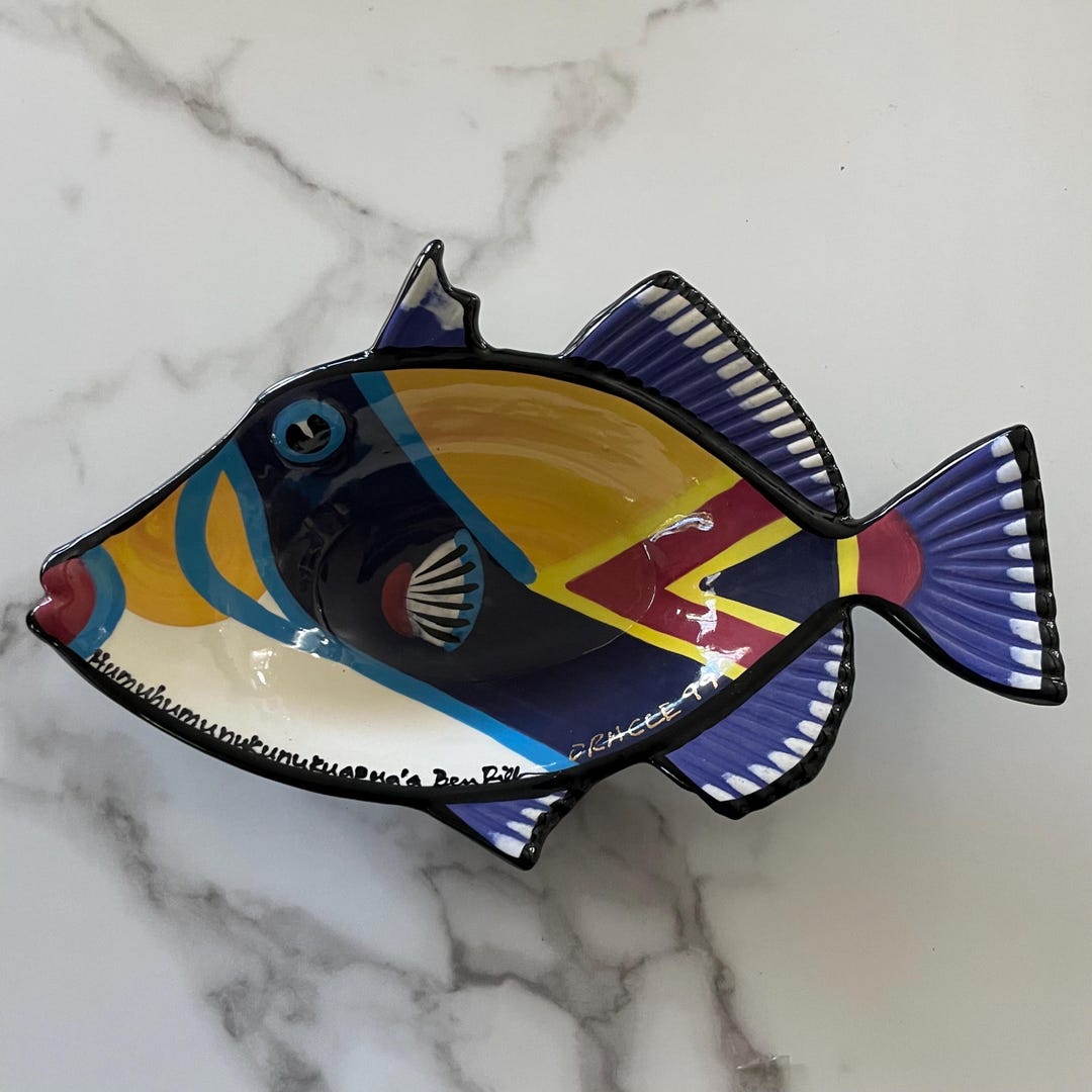 Ben Diller Humuhumunukunukuapua'a Reeftrigger Bowl Dish Maui Hawaii 99 ...