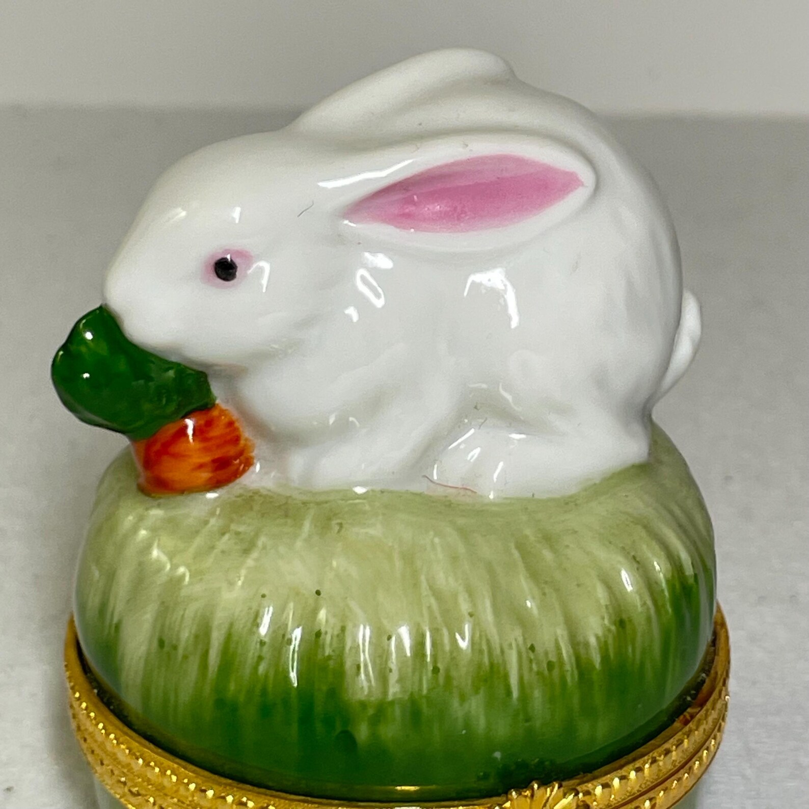 White Bunny Rabbit Ceramic Hinged Trinket Keepsake Box - Etsy