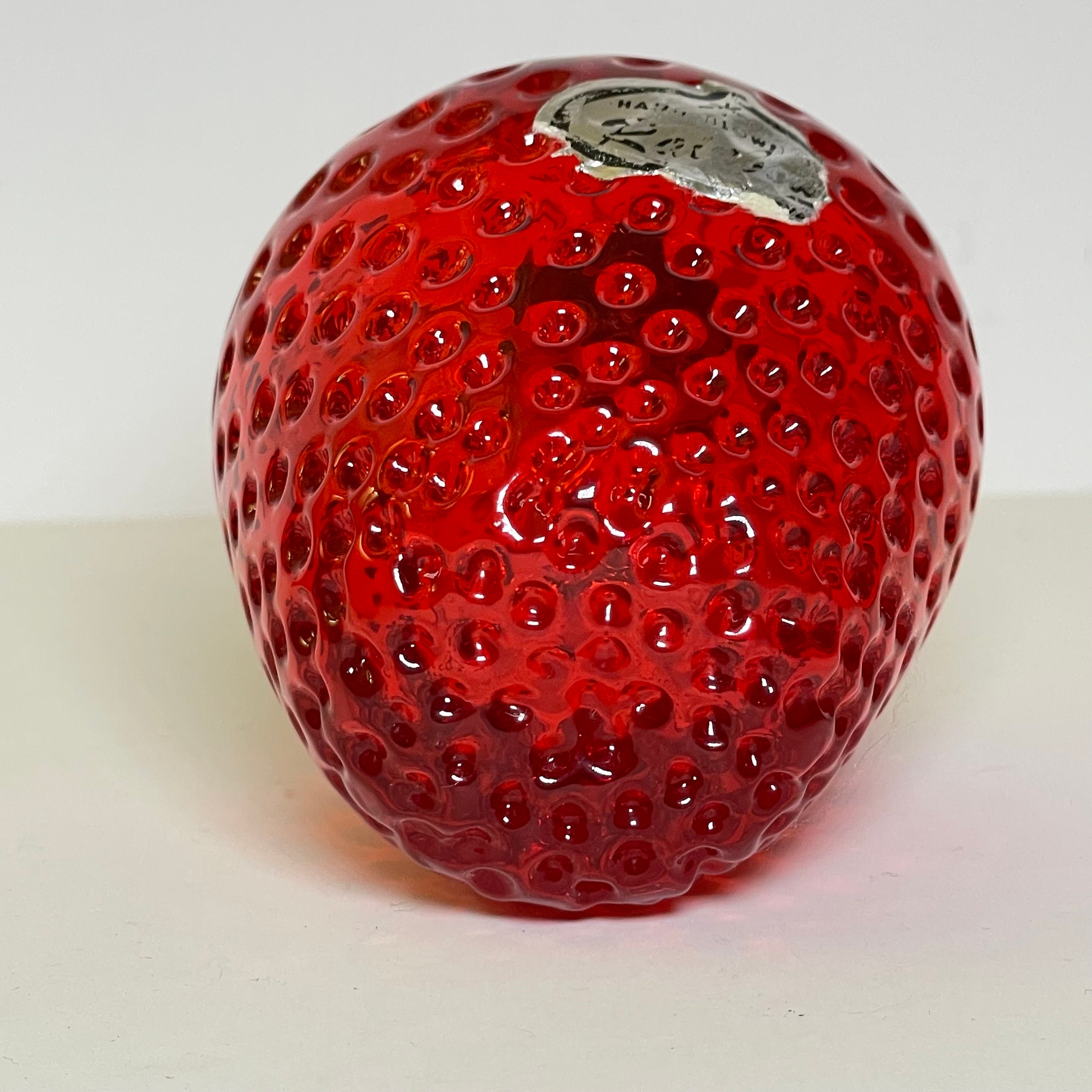 Vintage Rainbow Art Glass Chunky Red Strawberry Paperweight - Etsy